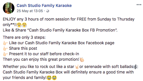 FREE 3 Hours Of KTV @ Cash Studio (Multiple Locations)