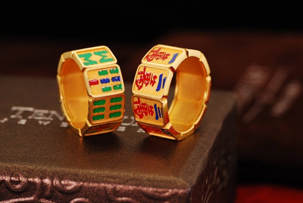 916 Gold Mahjong Accessories! The Perfect Ring, Necklace & Bracelet For ...