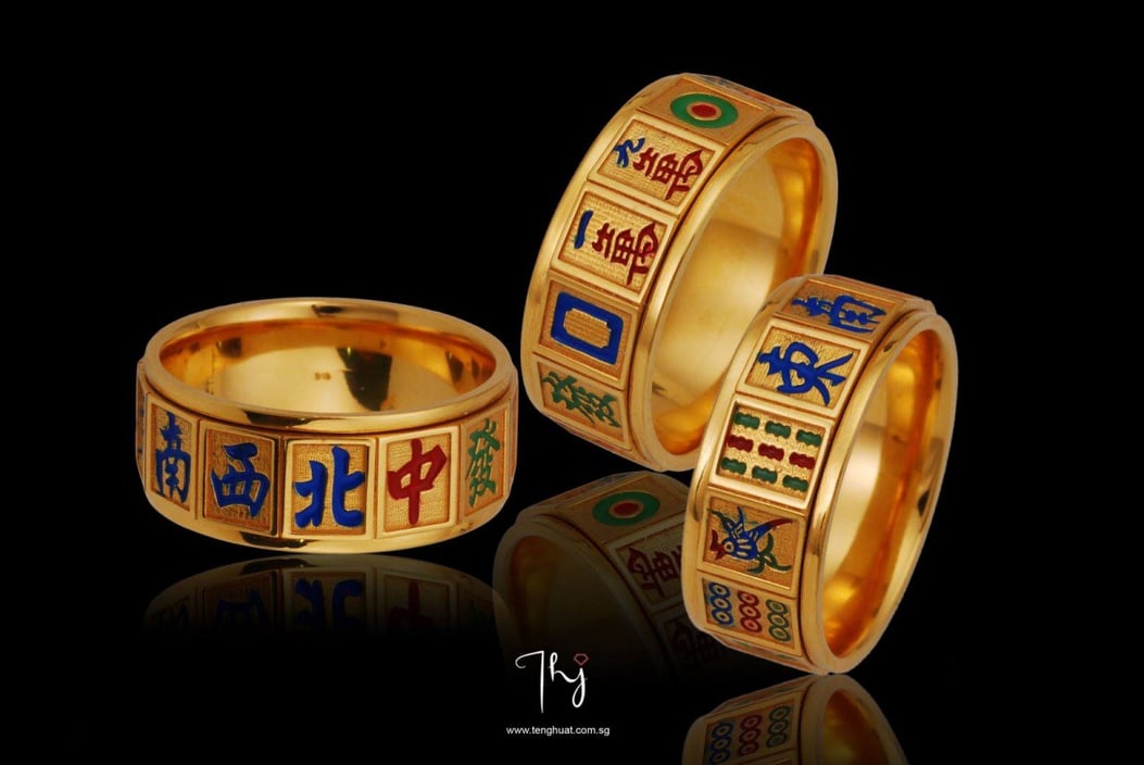 916 Gold Mahjong Accessories! The Perfect Ring, Necklace & Bracelet For ...