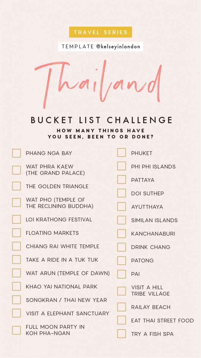 20 Bucket List Challenge For Girls Who Love Travelling!
