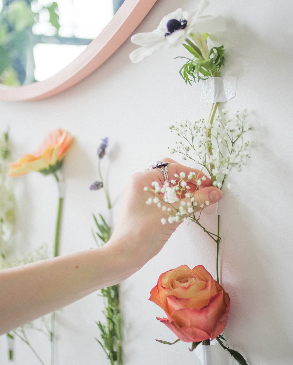 How To Make A DIY Floral Wall For Your HDB Bedroom Decor
