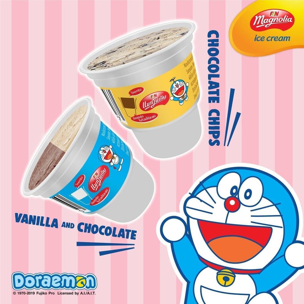 Magnolia x Doraemon Ice Cream Cup With A Free Doraemon Figurine!