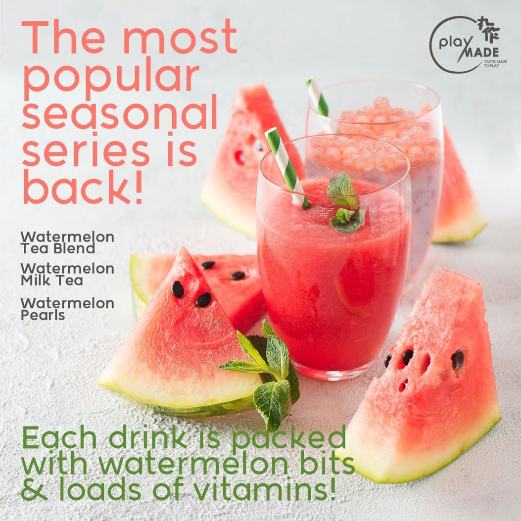 PlayMade's Watermelon Milk Tea & Watermelon Pearls Are Back