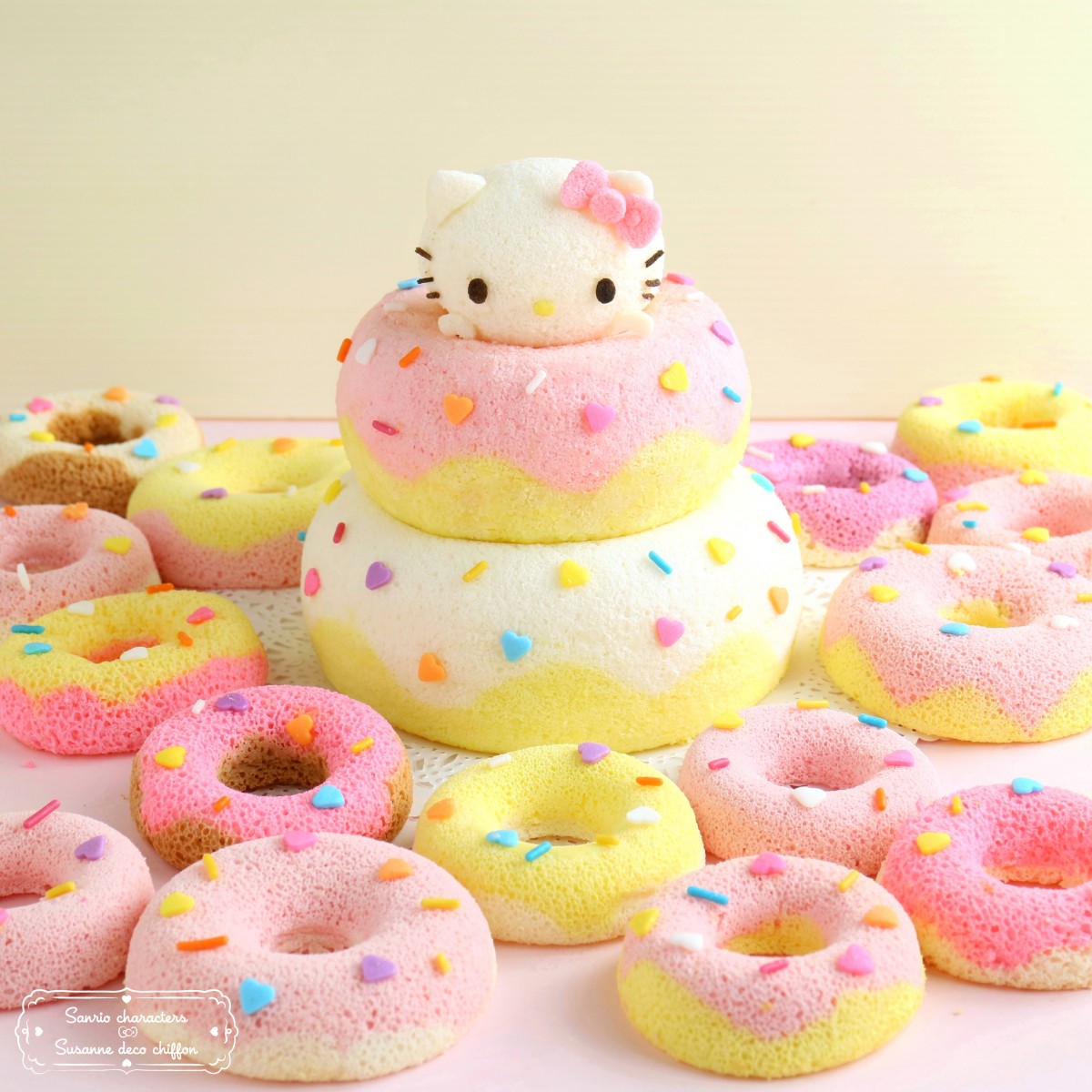 Hello Kitty Donut Tower Cake Online Baking Class In Singapore By Susanne Ng X Sanrio