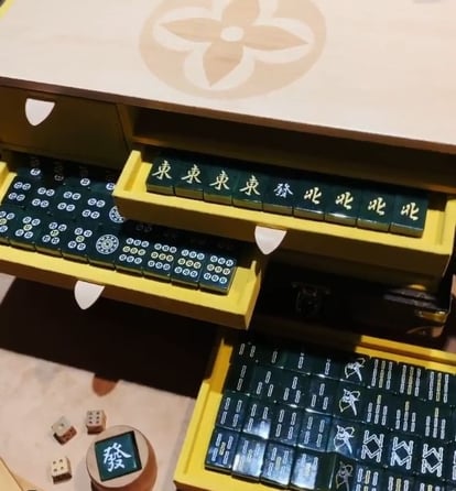 Louis Vuitton Mahjong Set Has Jade Tiles & Monogram Trunk Case