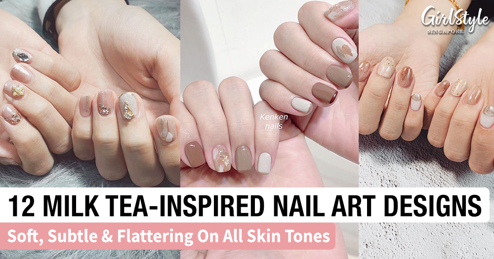 Milk Tea-Inspired Nail Art Design Ideas