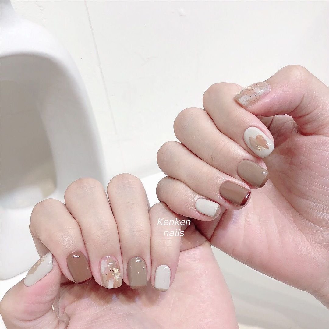 Milk Tea-Inspired Nail Art Design Ideas