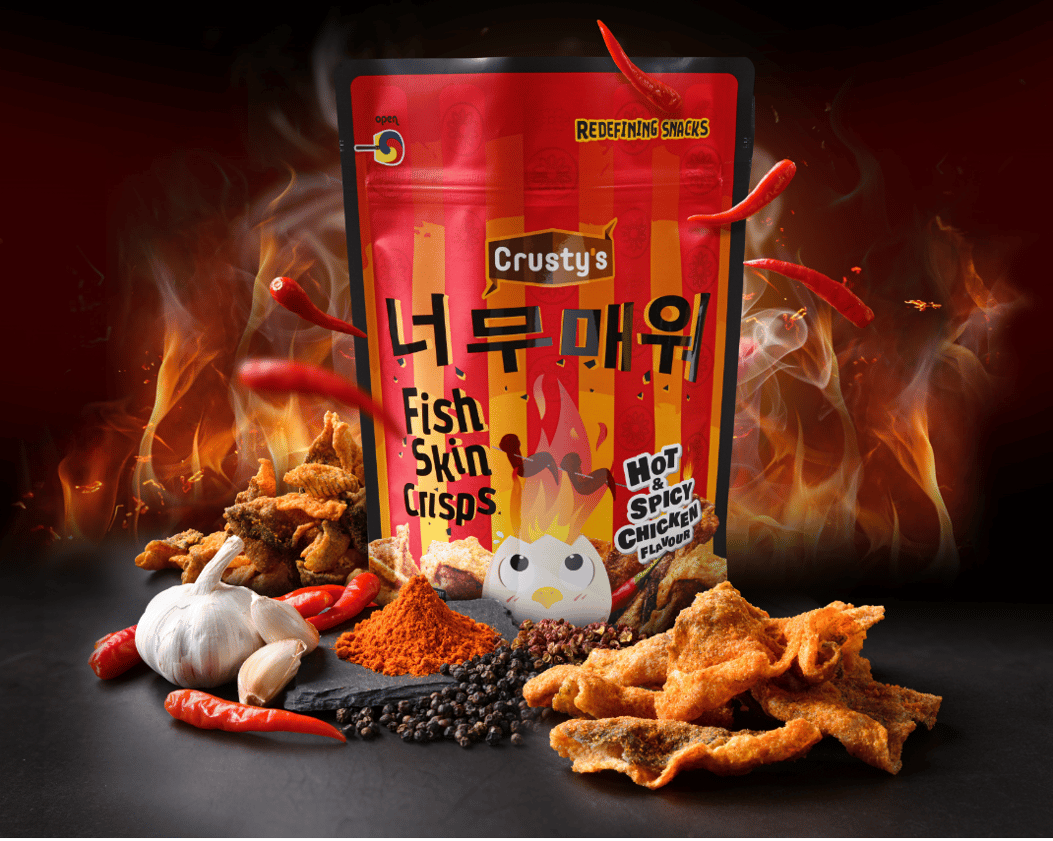 Crusty's Hot & Spicy Chicken Fish Skin Crisps Now Avail In Singapore