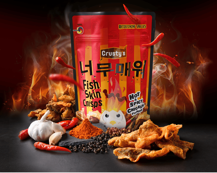 Crusty's Hot & Spicy Chicken Fish Skin Crisps Now Avail In Singapore