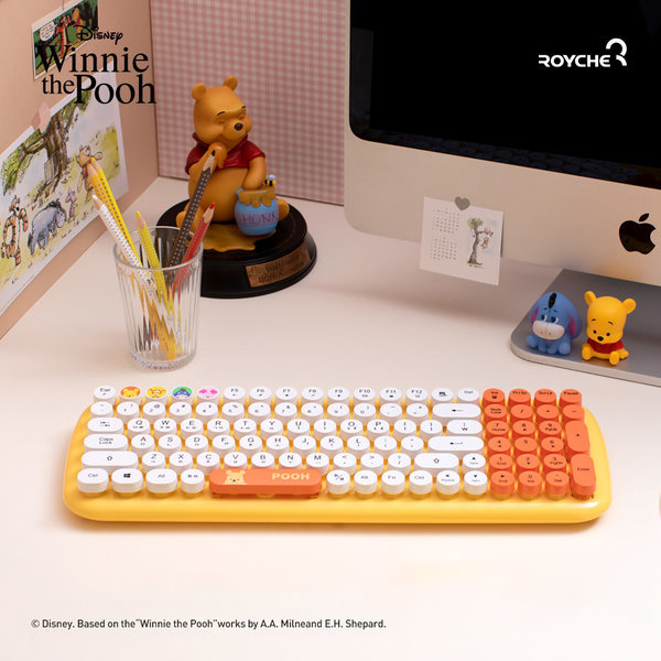 Royche X Disney Winnie-The-Pooh Wireless Keyboard & Mouse In Singapore