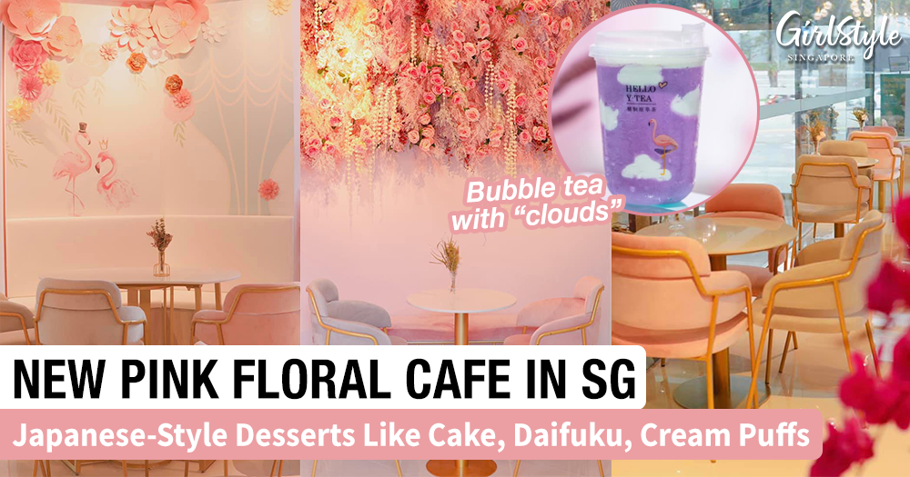 YTEA: Insta-Worthy Pink Floral Bubble Tea & Dessert Cafe In Singapore