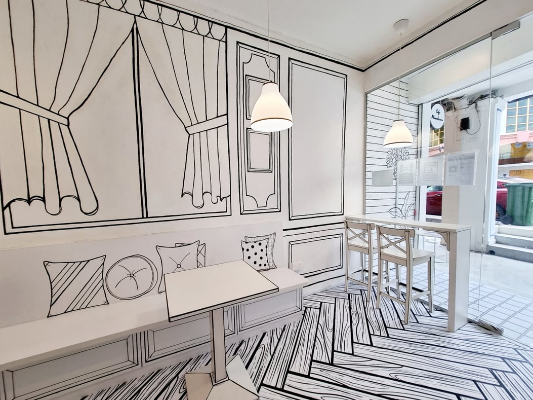 Cafe Monochrome: New 2D Illustration-Style Cafe In Singapore Has 1-For ...