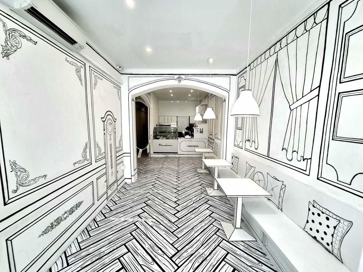 New 2D Monochrome Illustration-Style Cafe In Singapore Has 1-For-1 ...