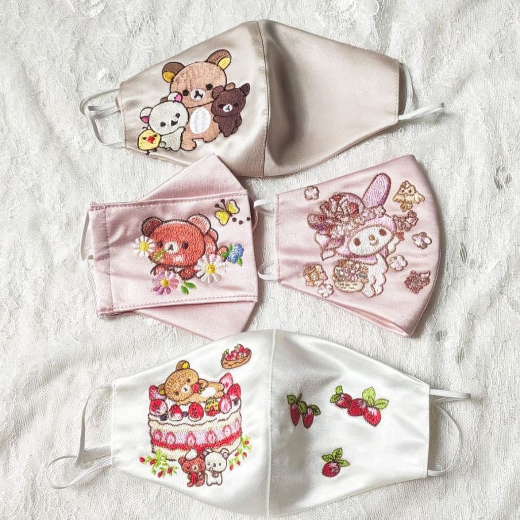 Lavish Elle: Premium Silk Sanrio Face Masks In Singapore With Embroidery