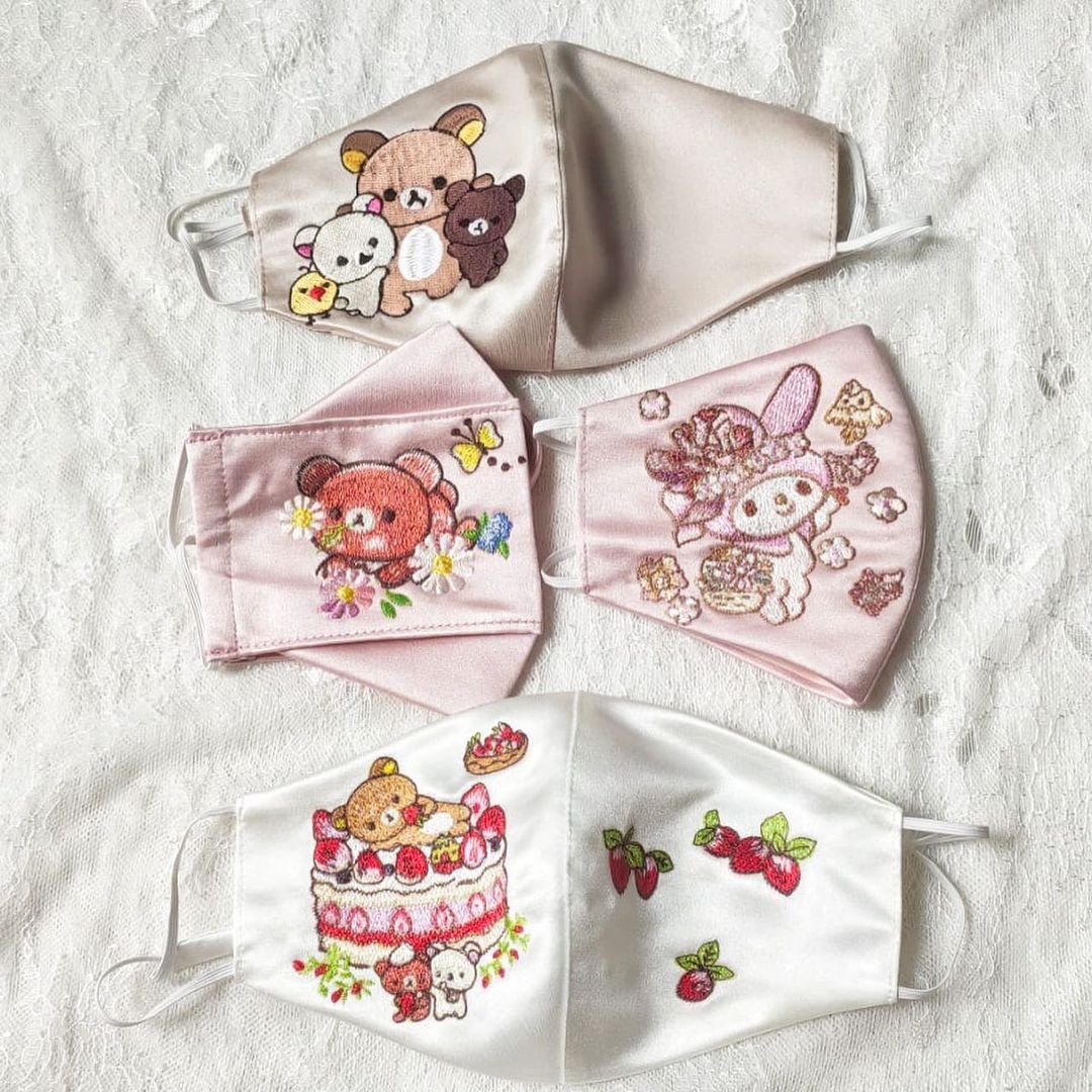 Lavish Elle: Premium Silk Sanrio Face Masks In Singapore With Embroidery