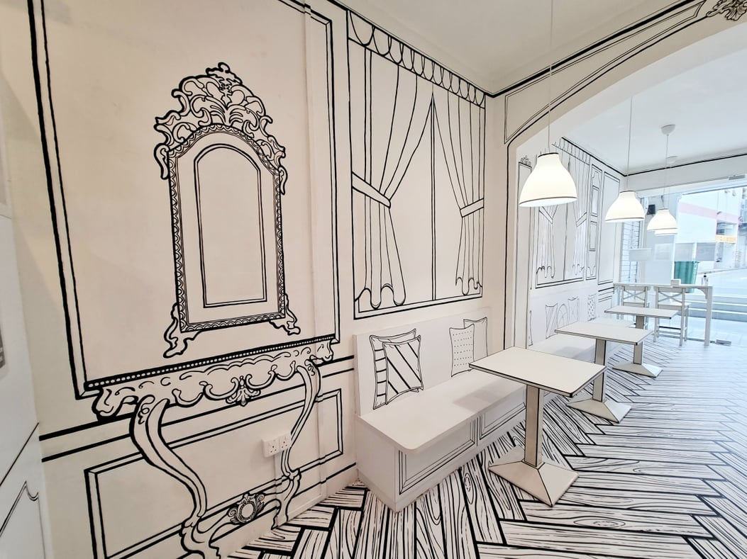 Cafe Monochrome: New 2D Illustration-Style Cafe In Singapore Has 1-For ...