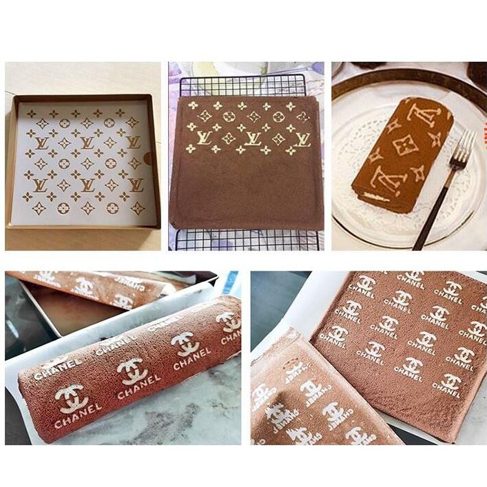 Louis Vuitton & Chanel Branded Roll Cakes With Baking Stencils In Singapore