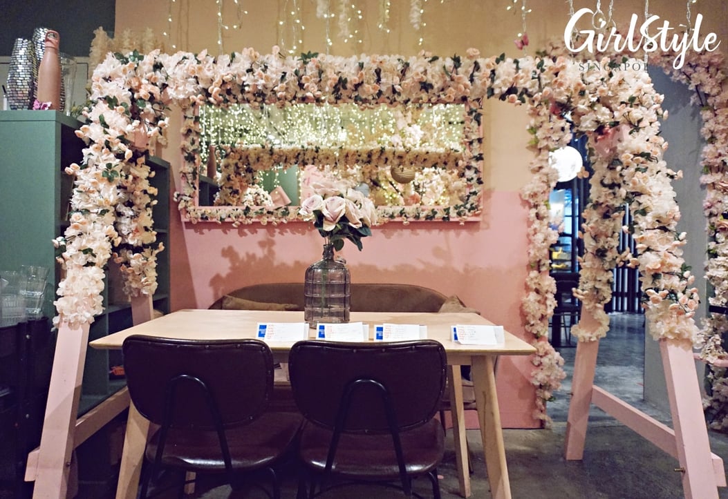 Pink Floral Cafe In Town Has New Love-Themed Decor, Angel Wing Chairs ...