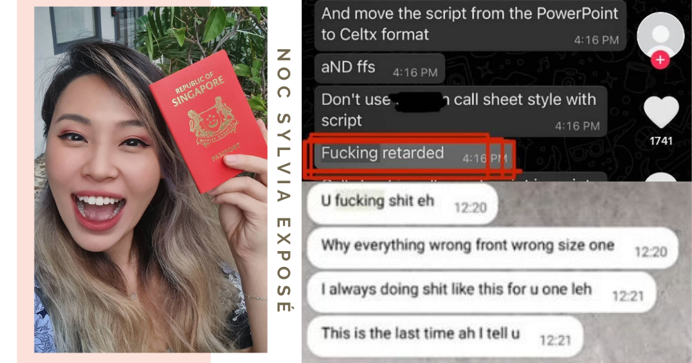 Sylvia Chan NOC Exposé - Vulgarities & Slurs Used On Staff Samatha Tan