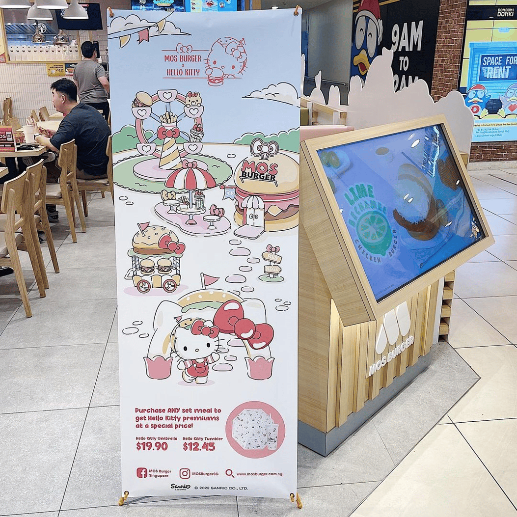 Mos Burger Singapore Has Hello Kitty Decor & Sanrio Merchandise