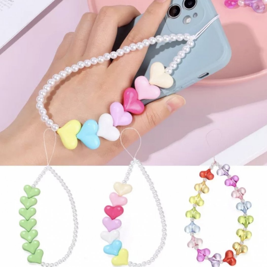 10 Colourful Beaded Phone Charms Ft. Smiley Faces, Fruit Charms & Pearl ...