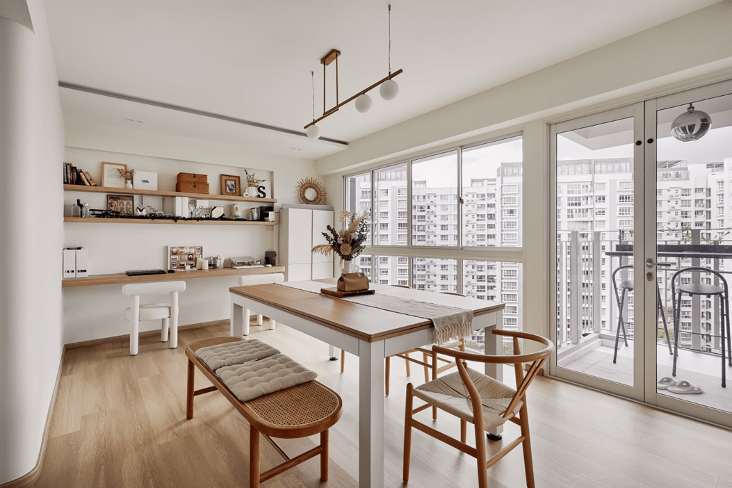 Soothing Open Concept HDB In Punggol By LemonFridge Studio