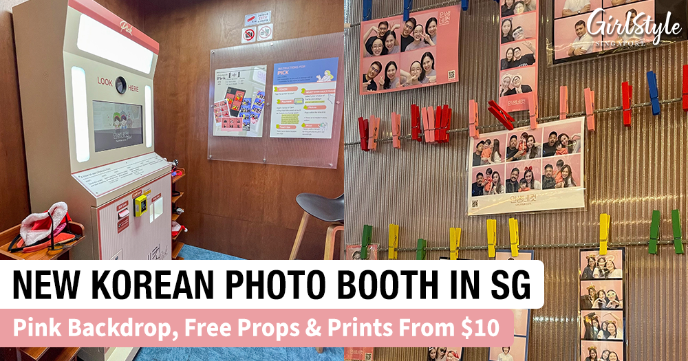 Market Blue's Photo Booth Has Pink Backdrop & Free Props