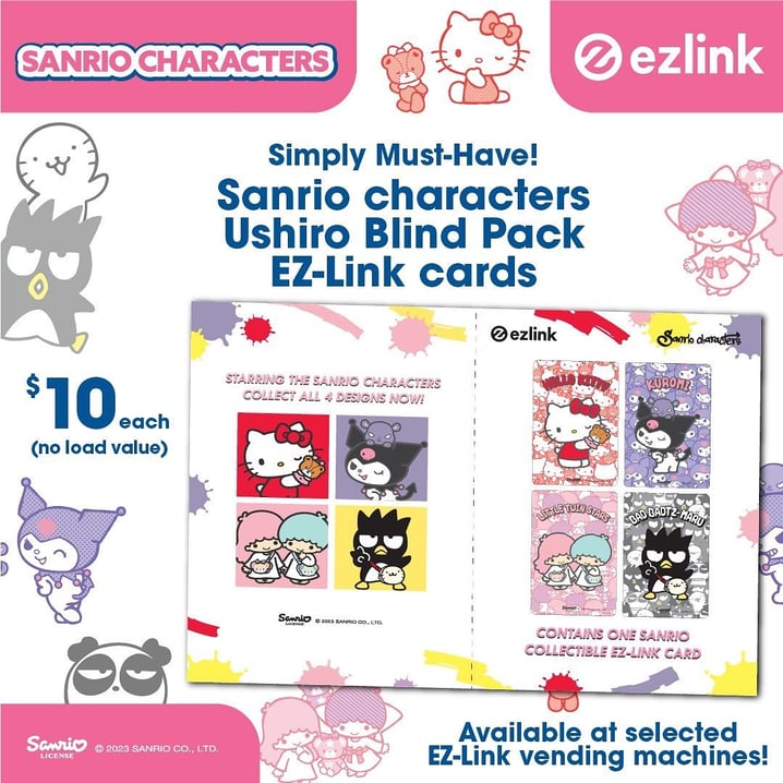 New Sanrio Characters Ushiro Blind Pack EZ-Link Cards