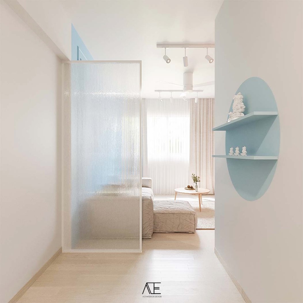 Pastel Pink & Blue HDB In Singapore Has Bathtub & Walk-In Closet