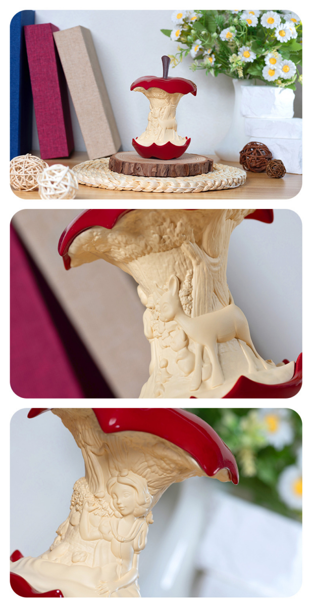 Snow White Poisoned Apple Core Sculptures w. Intricate Carvings