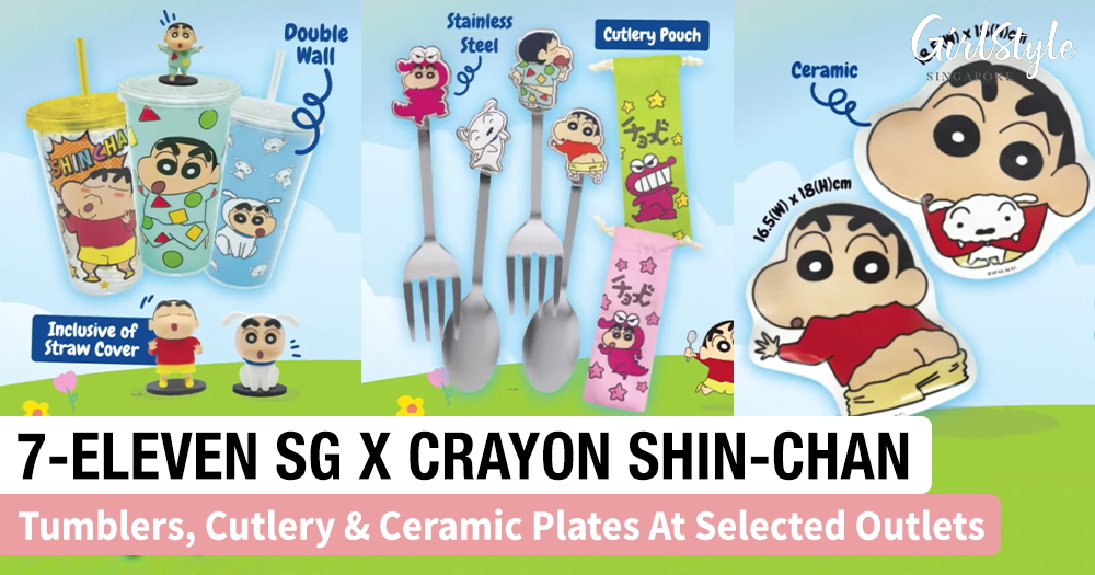 7-Eleven Singapore Crayon Shin-Chan Tumblers, Plates & Cutlery