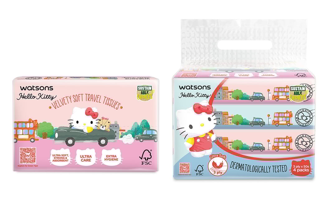 These Hello Kitty x Watsons Essentials Come With Dreamy Vacation-Themed Packaging