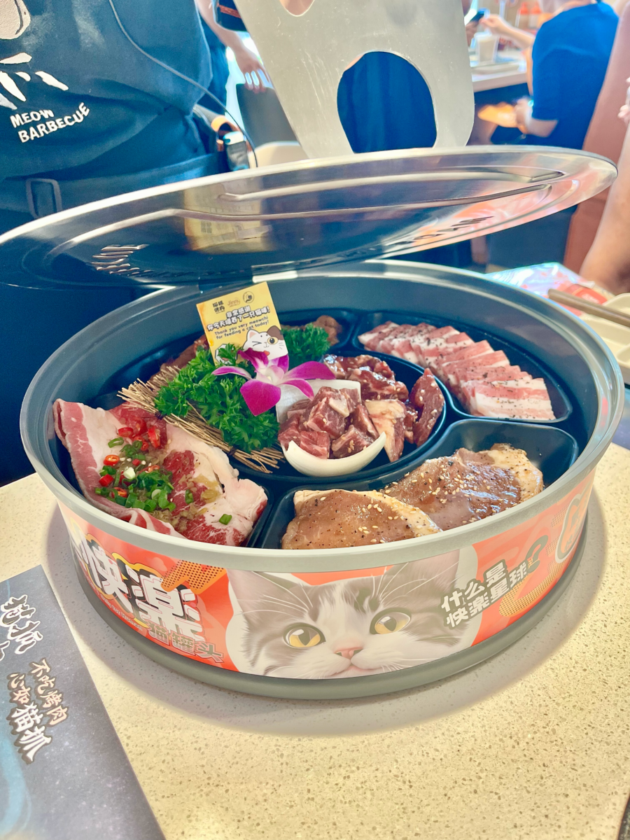Giant Cat Food Can BBQ Platter @ Meow Barbecue