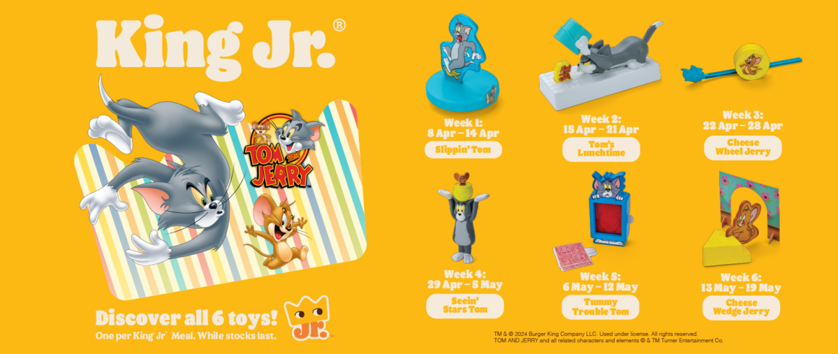 Tom and Jerry Toys With Purchase Of King Jr. Meals