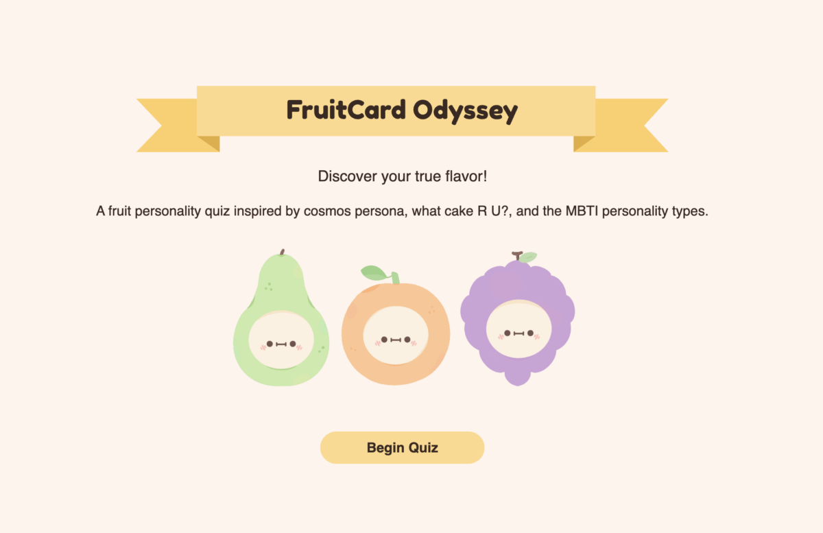 Find Your Fruit Match: The MBTI-Inspired FruitCard Odyssey Quiz